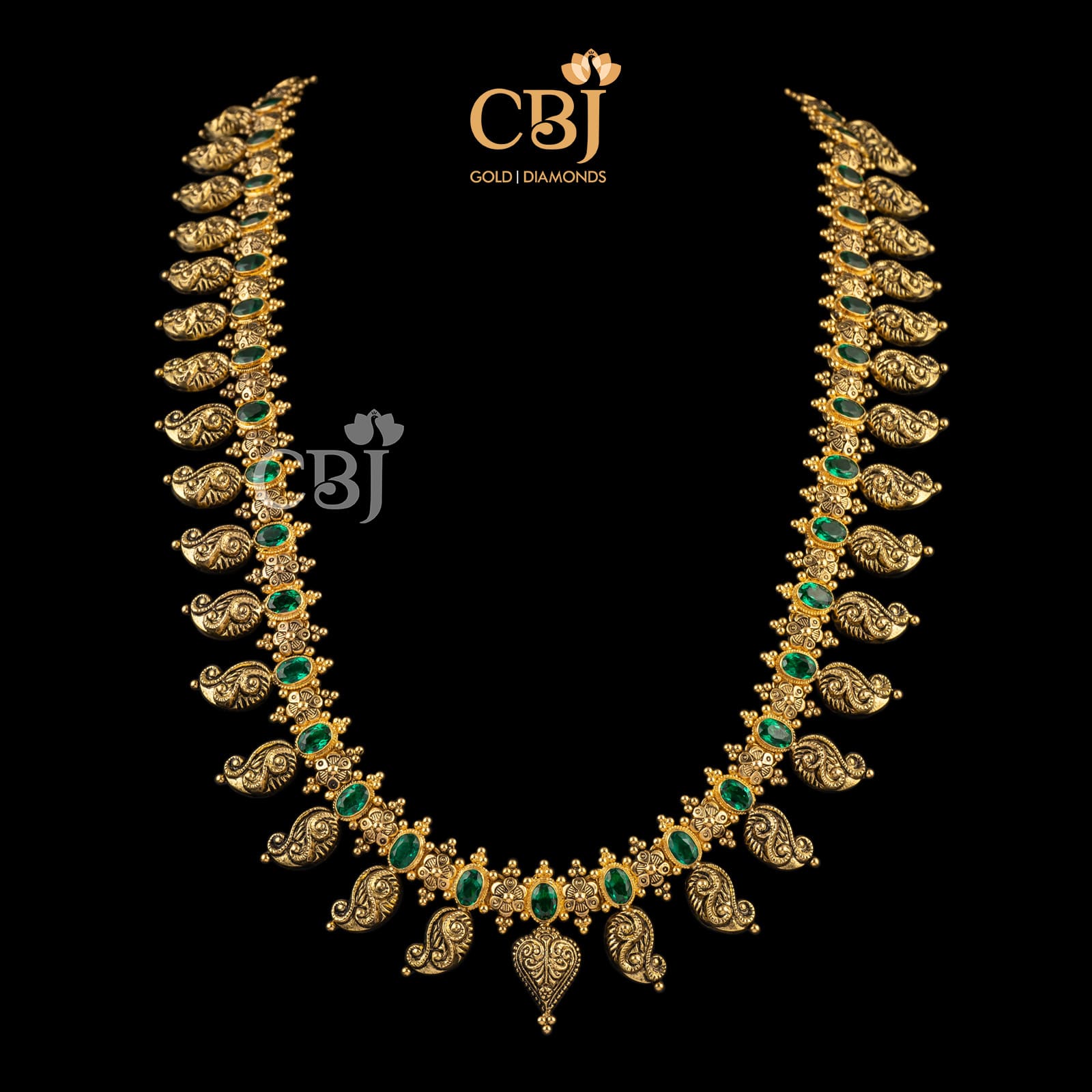 Antique Emerald Mango Mala